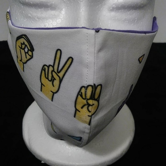 Hand Crafted | Accessories | Sale American Sign Language Mask Alphabet ...